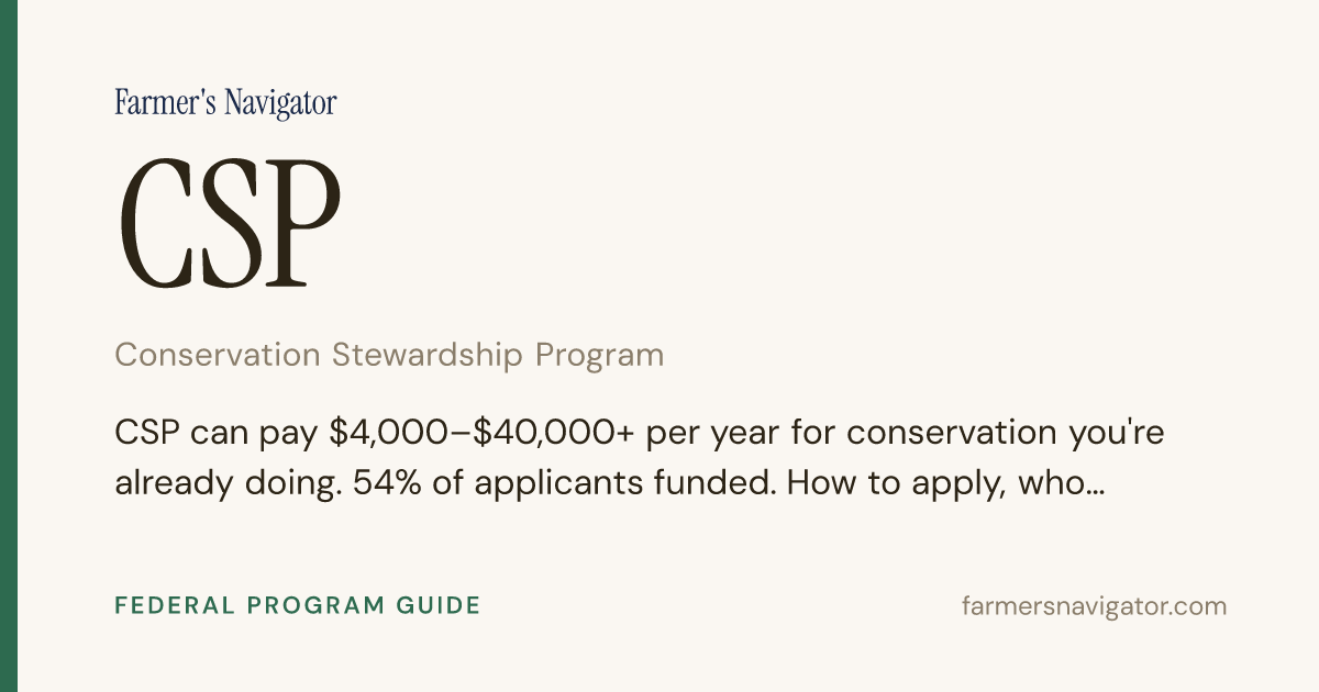CSP 2026 Guide: Up to $40K/Year for Conservation